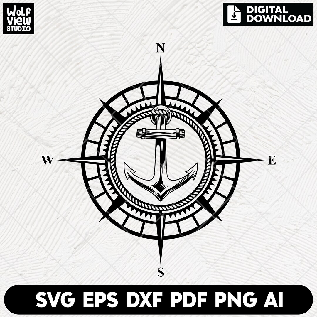 Nautical Compass Svg, Anchor Svg, Sailor Svg, Boat Svg, Travel Svg ...