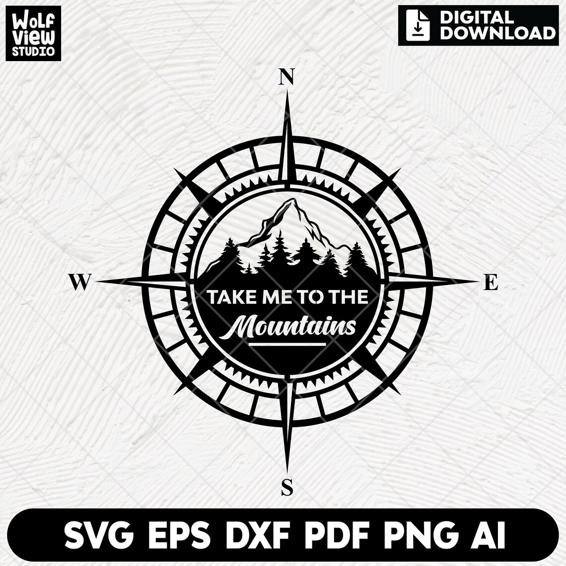 Compass and Mountains Svg, Traveler Svg, Wilderness SVG, Camper Png ...