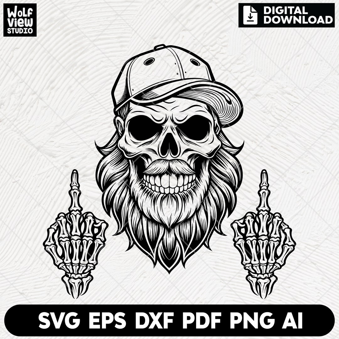 Skull Middle Finger Svg, Skull Svg , Skeleton Svg, Skeleton Middle ...