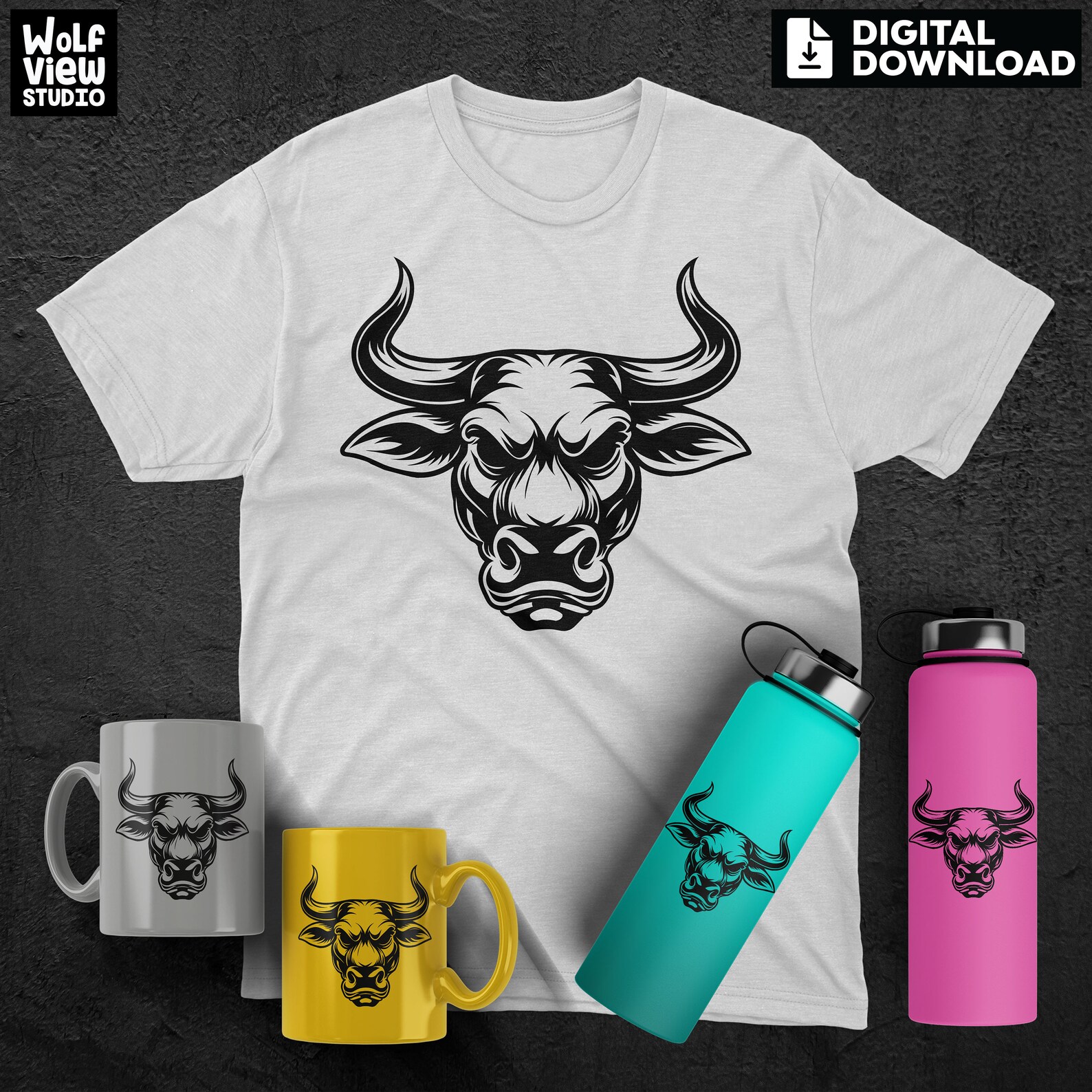 Angry Bull Svg, Bull Design Svg, Bull Head Svg, Bull Clipart, Angry ...