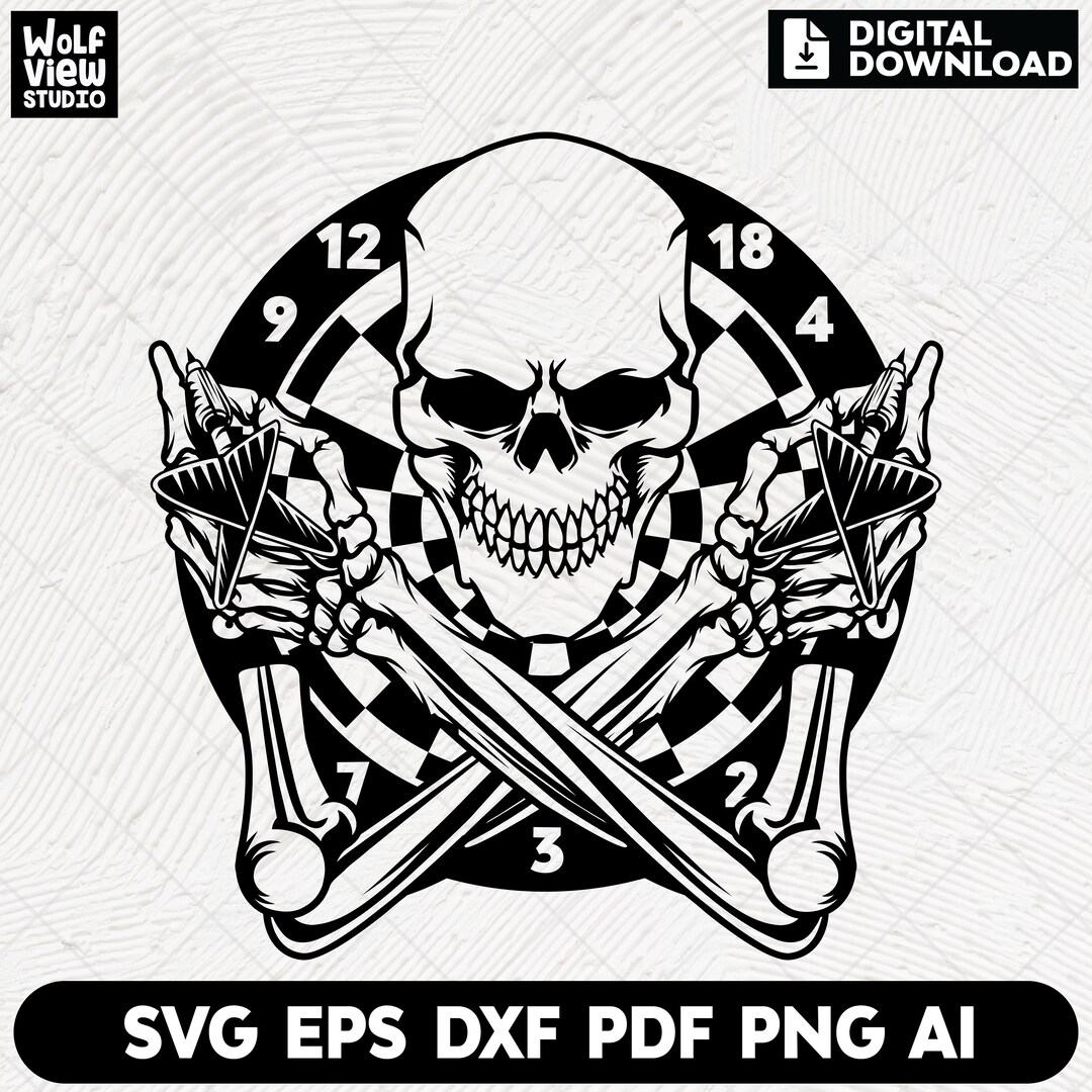 Skull Dartboard SVG: Darts Game Graphic (digital Download) - Etsy