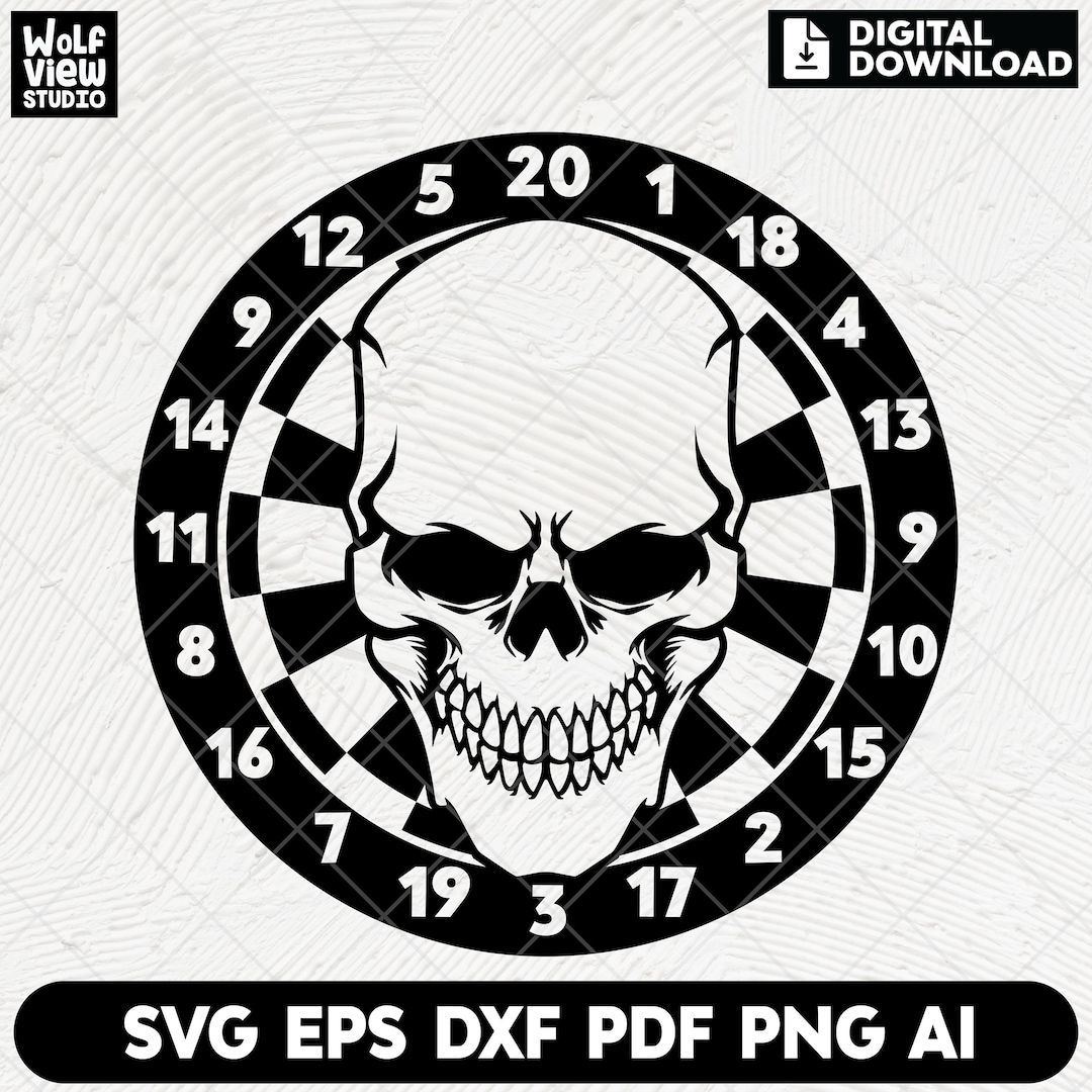 Skull Dartboard Svg, Dart Game Svg, Dartboard Svg, Dart Target Svg ...