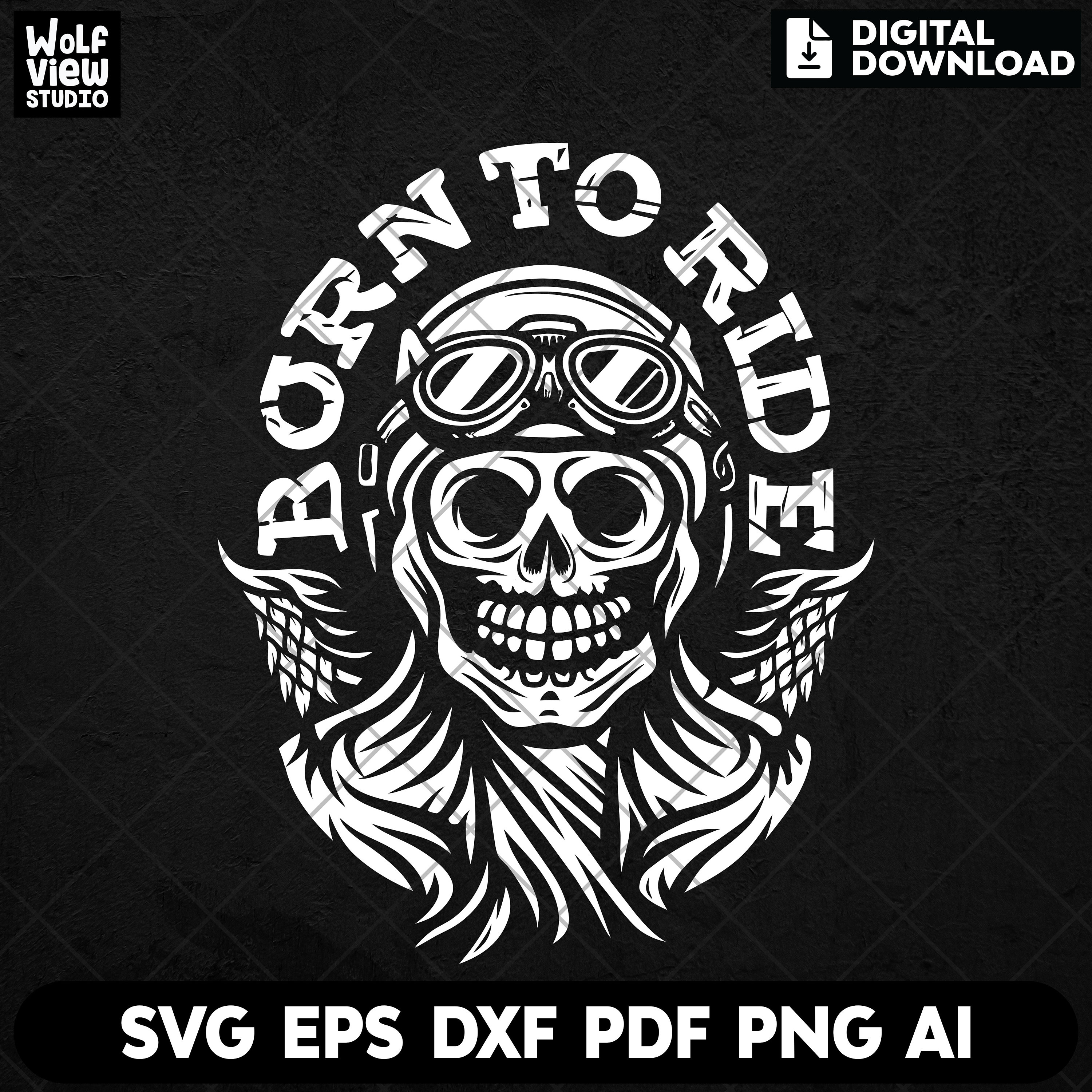 Born to Ride Svg, Skull Clipart, Skull Head Svg, Skull Biker Svg ...