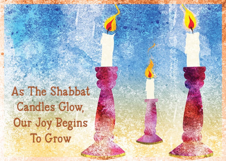 Shabbat Card Style 3, Jewish Celebration , Greeting Card - Etsy