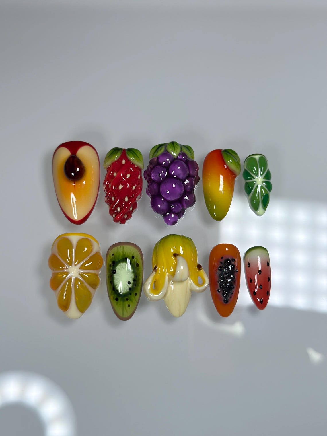 Hand Sculpted Fruit 3D Nails - Etsy