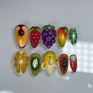 Hand Sculpted Fruit 3D Nails - Etsy