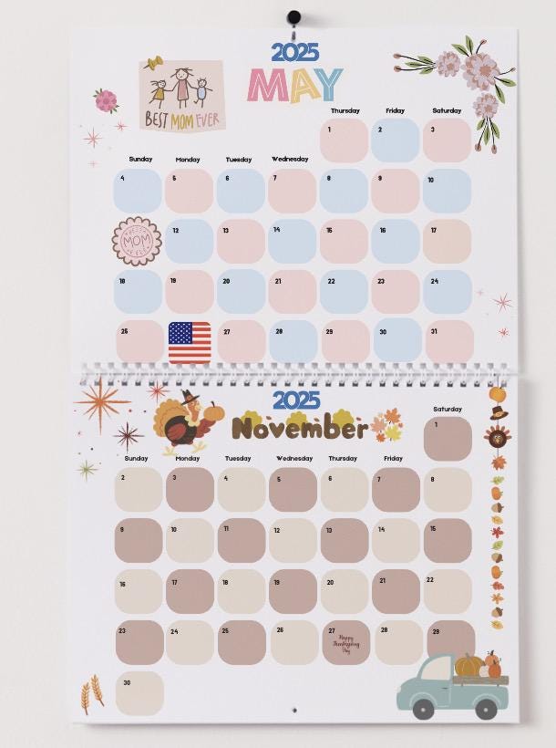 2025 Calendar for Kids and Homeschool Parents - Etsy