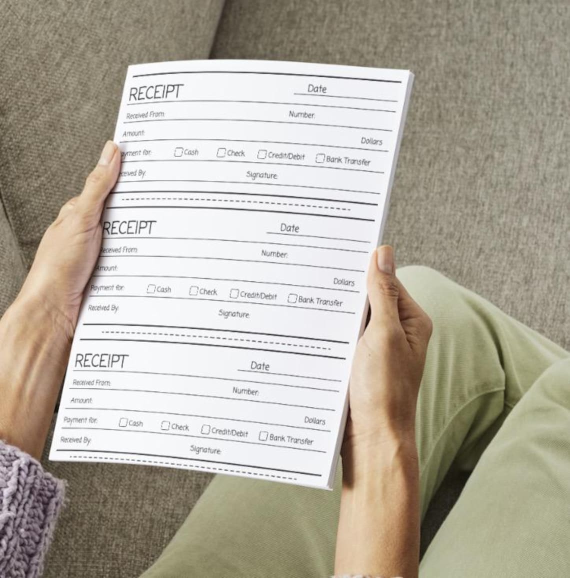 Printable PDF Receipt Template. Customer Receipt, Digital Receipt. Rent ...