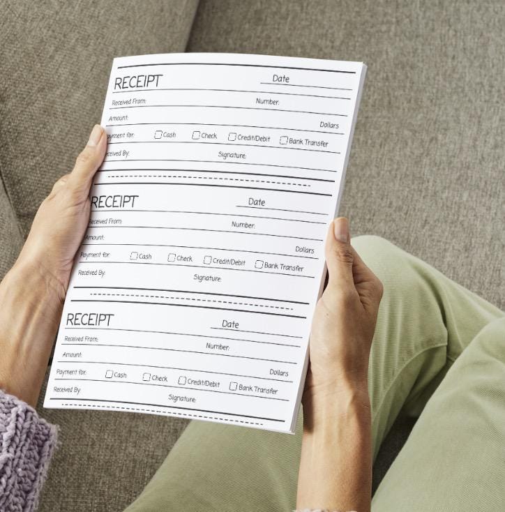 Printable PDF Receipt Template. Customer Receipt, Digital Receipt. Rent ...