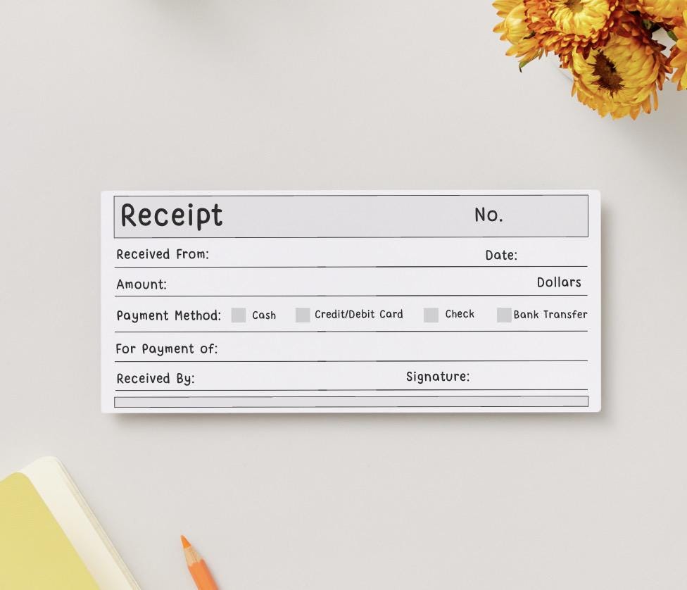 Printable Receipt Template. Customer Receipt, A4, Rent Receipt Template ...
