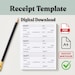 Simple A4 Printable PDF Receipt Template. Customer Receipt, Digital ...