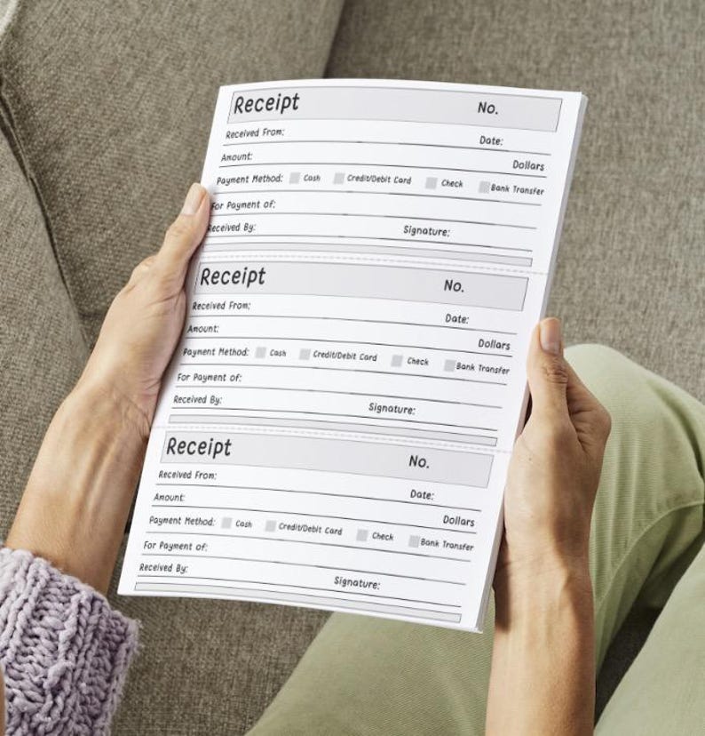 Printable Receipt Template. Customer Receipt, A4, Rent Receipt Template ...