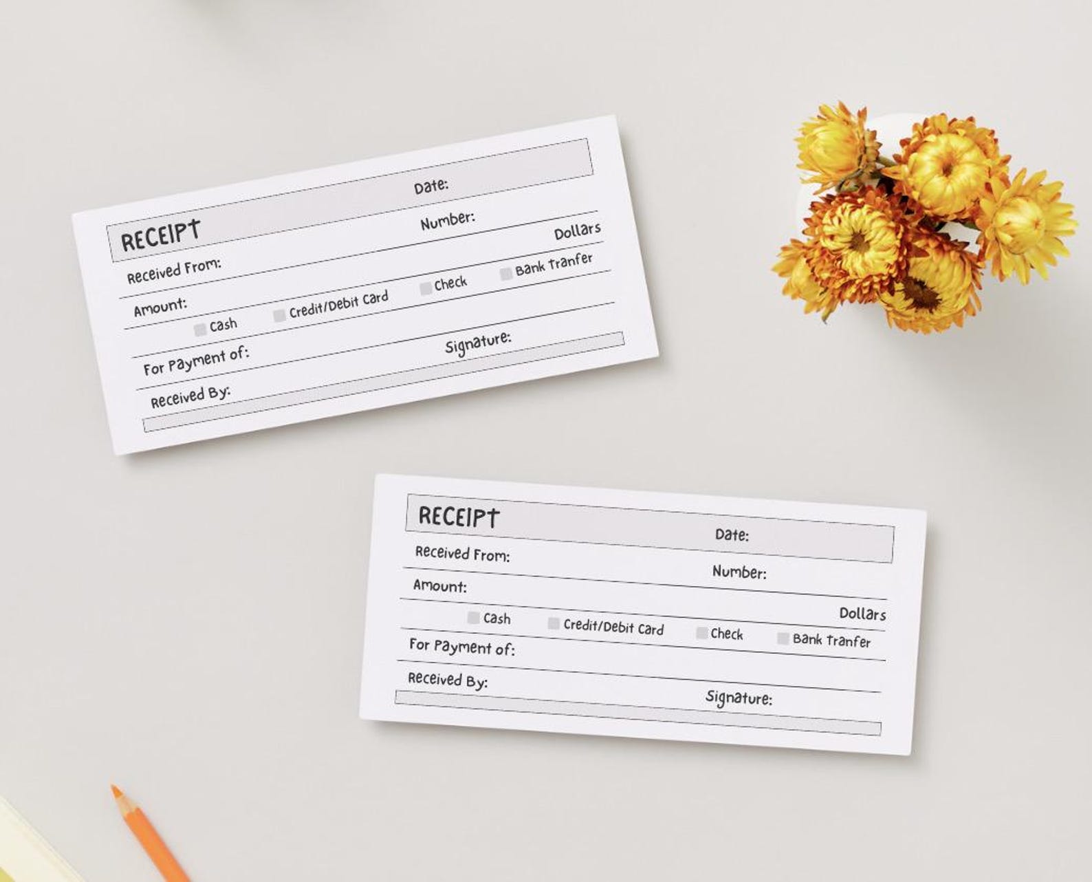Simple A4 Printable PDF Receipt Template. Customer Receipt, Digital ...