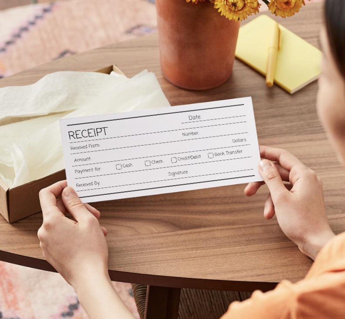 Printable PDF Receipt Template. Customer Receipt, Digital Receipt. Rent ...