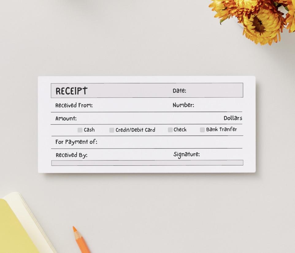 Simple A4 Printable PDF Receipt Template. Customer Receipt, Digital Receipt. Rent Receipt ...