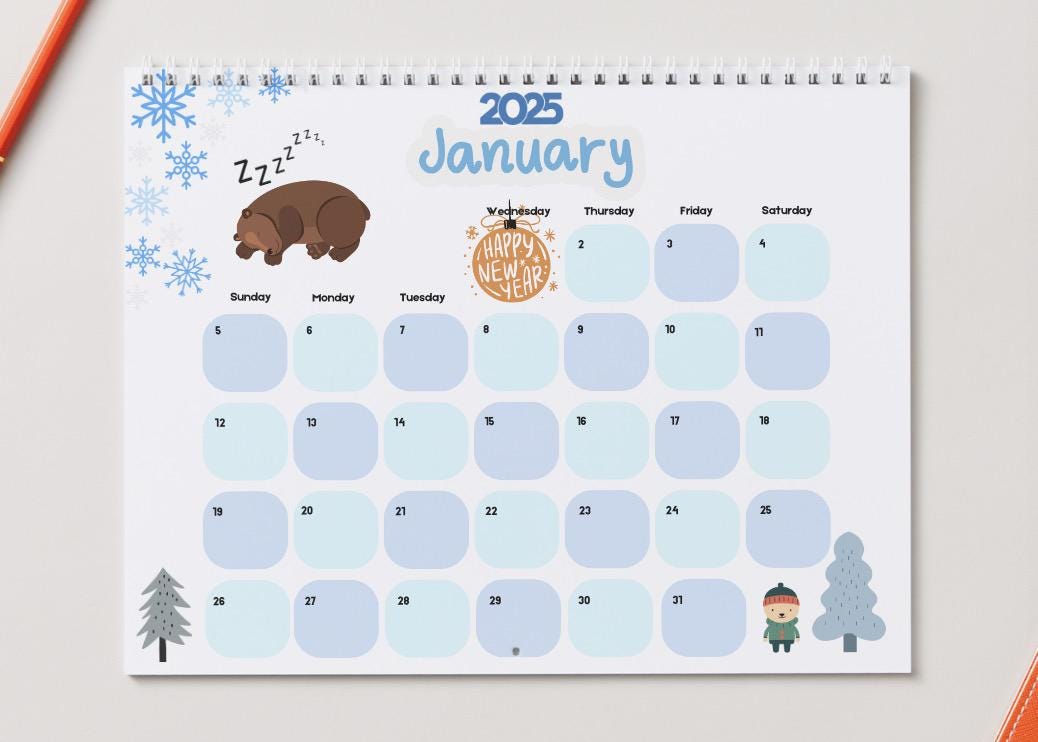 2025 Calendar for Kids and Homeschool Parents - Etsy