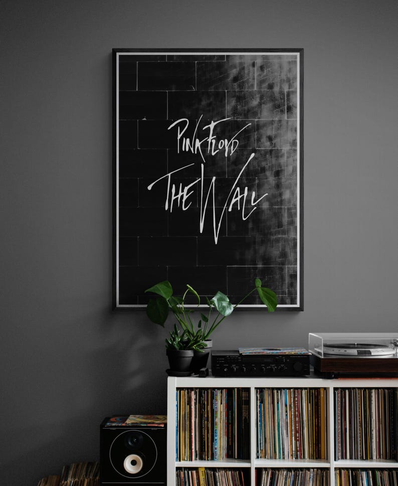 Pink Floyd, Pink Floyd Poster, Pink Floyd Print, the Wall, Black and ...