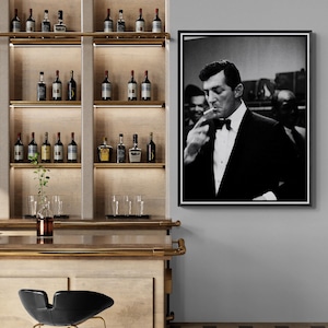 Dean Martin Poster, Black and White, Minimalist Poster, Vintage Decor ...