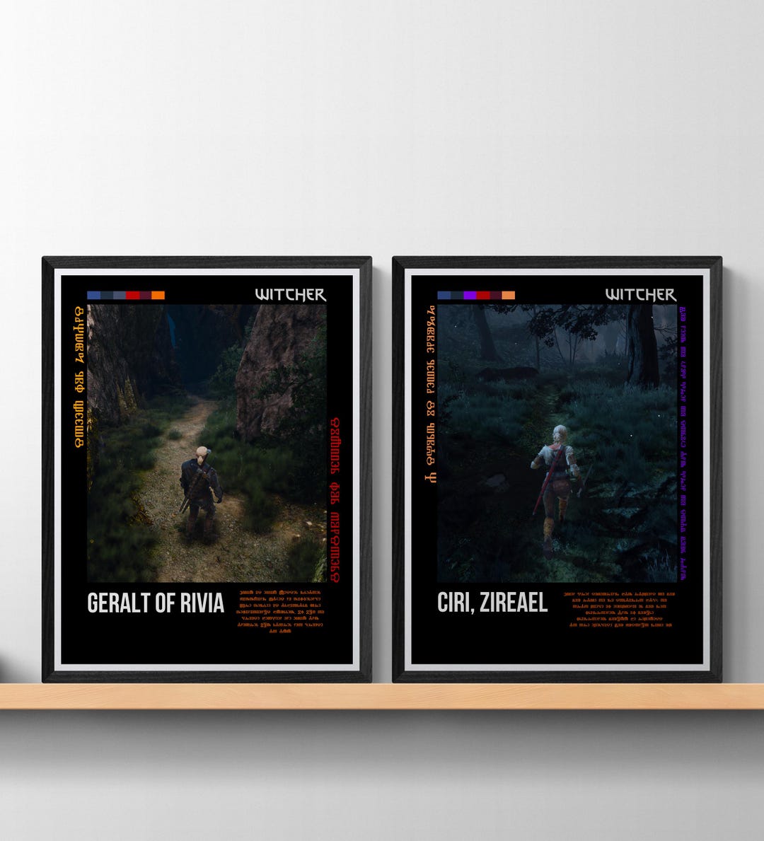 The Witcher Poster Set of 2, Geralt and Ciri Wall Art, Minimalist ...