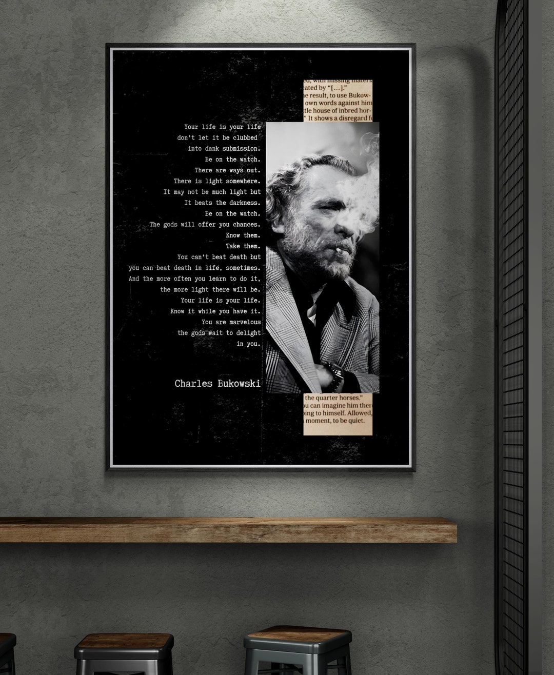 Charles Bukowski, Bukowski, Poem Poster, Poem, Minimalist Poster, Black ...