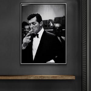 Dean Martin Poster, Black and White, Minimalist Poster, Vintage Decor ...
