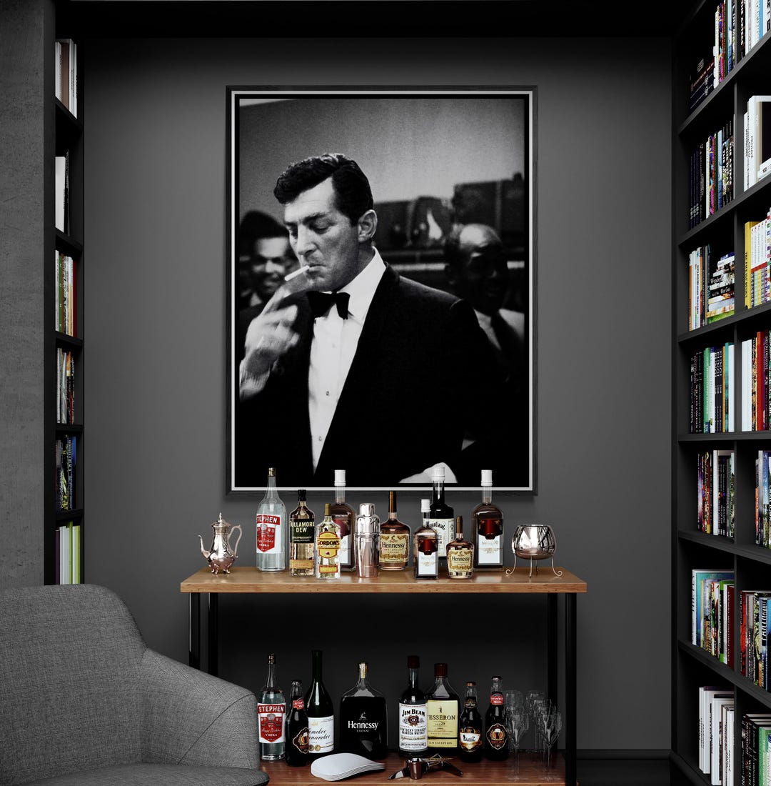 Dean Martin Poster, Black and White, Minimalist Poster, Vintage Decor ...