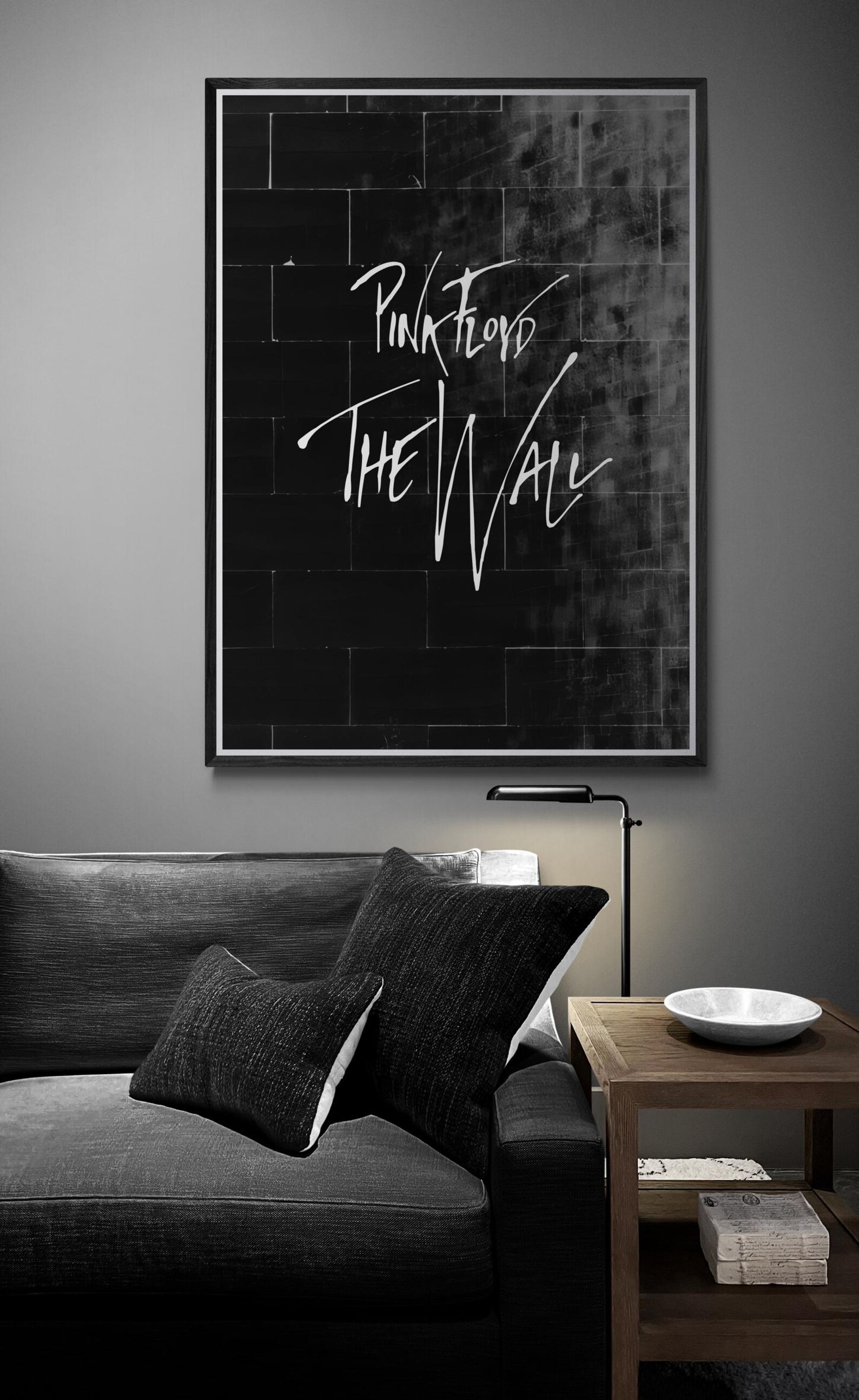 Pink Floyd, Pink Floyd Poster, Pink Floyd Print, the Wall, Black and ...