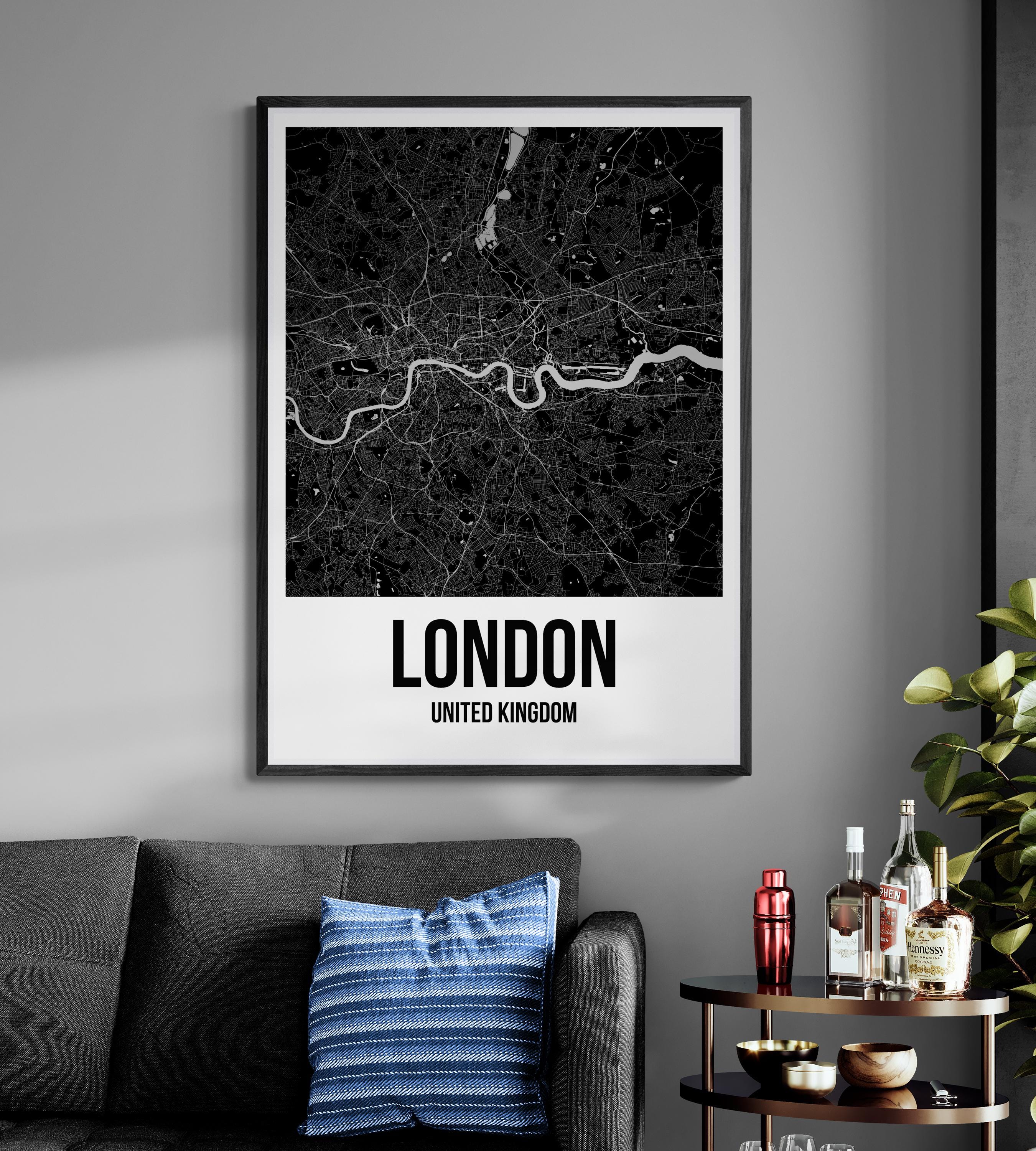 London, London Printable Map, Black and White, London Poster, City Map ...