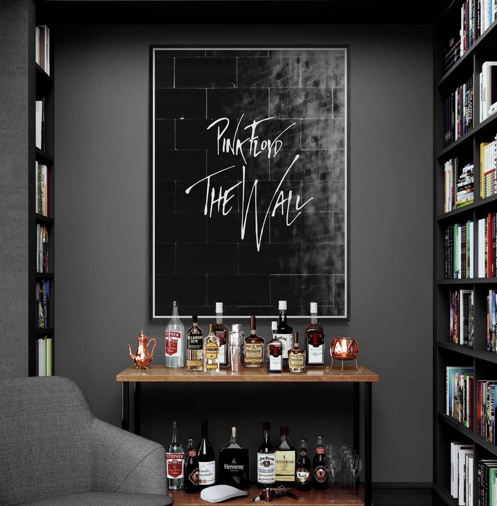 Pink Floyd, Pink Floyd Poster, Pink Floyd Print, the Wall, Black and ...