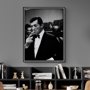 Dean Martin Poster, Black and White, Minimalist Poster, Vintage Decor ...