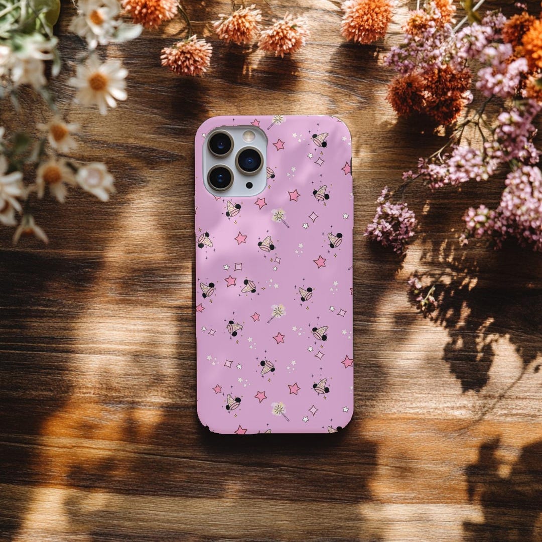 Disney Berry Pink Wizard Mickey Fantasia Phone Case, Magical Pastel ...