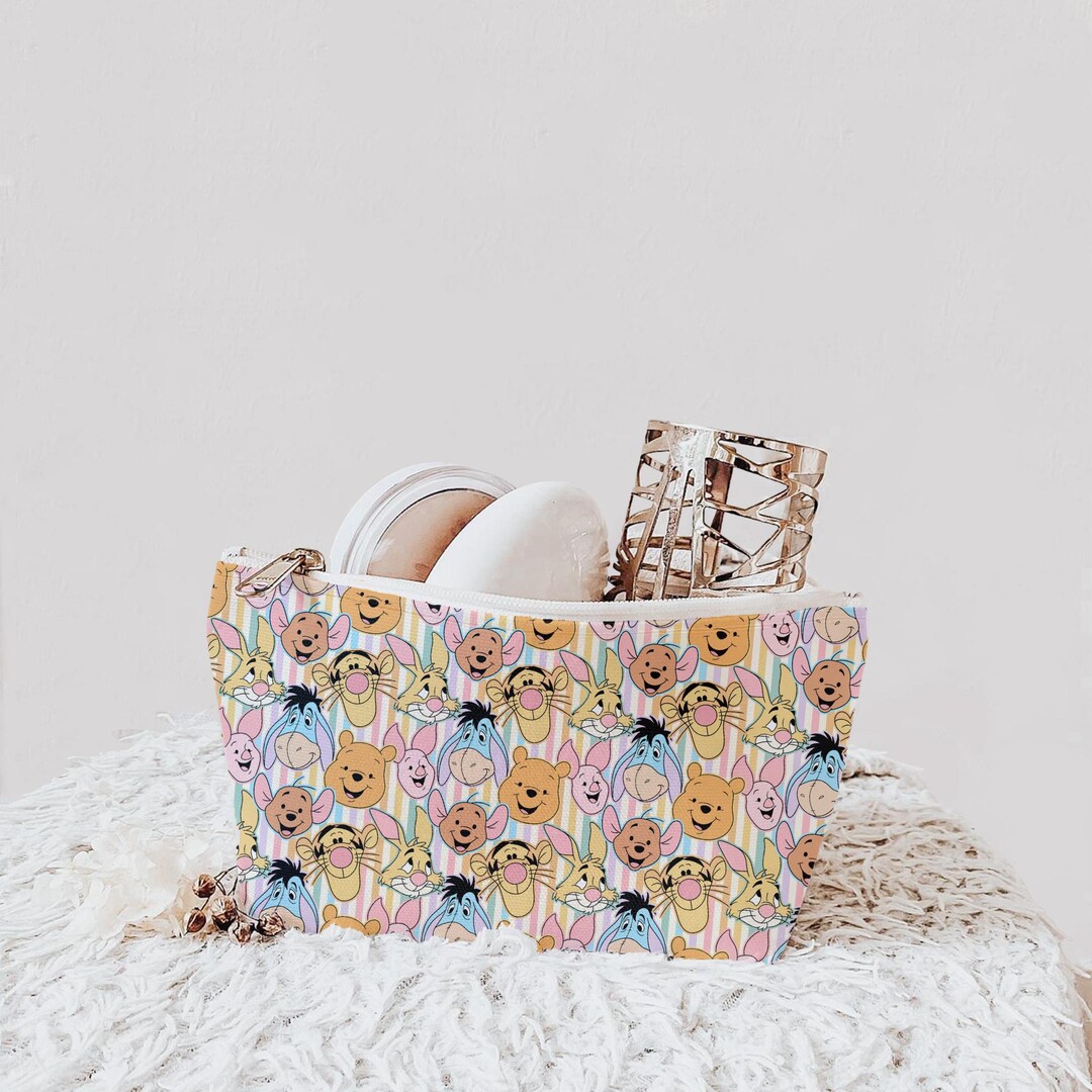 Disney Winnie the Pooh and Friends Pastel Striped Makeup Pouch Travel ...