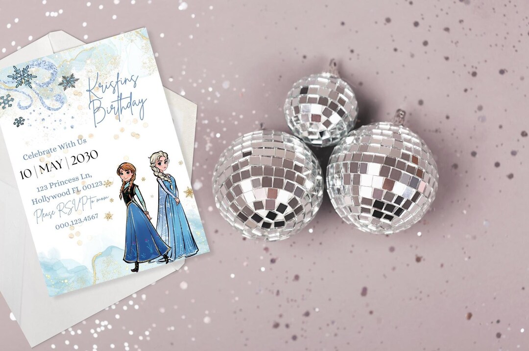 Disney Frozen Editable Birthday Invitation Anna and Elsa Party Digital ...