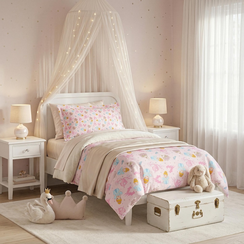 Disney Princess Bedding Set, Cinderella Comforter Blanket & Toddler Bed ...