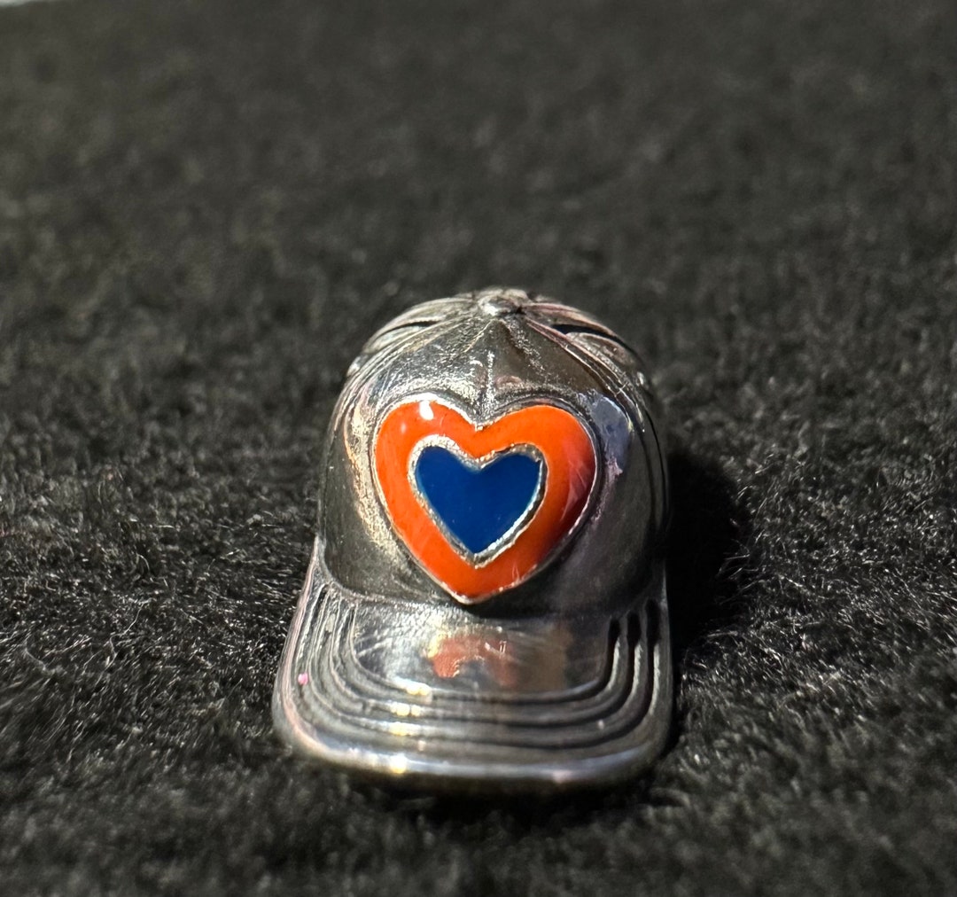 Sterling Silver Enamel Baseball Cap Charm Custom Team Colors - Etsy