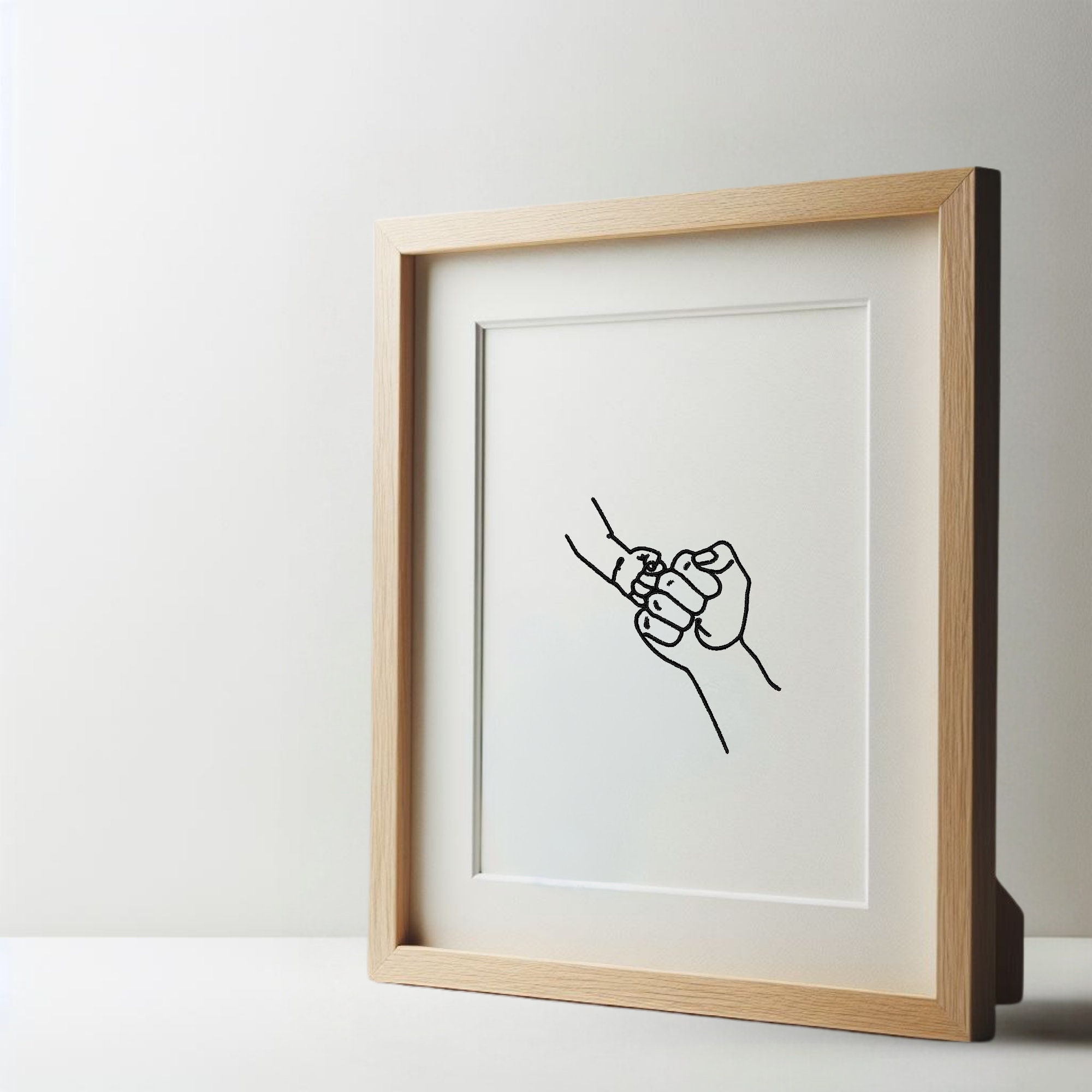 Classic Baby Embroidery Design, Child First Fist Bump Outline, Parent ...