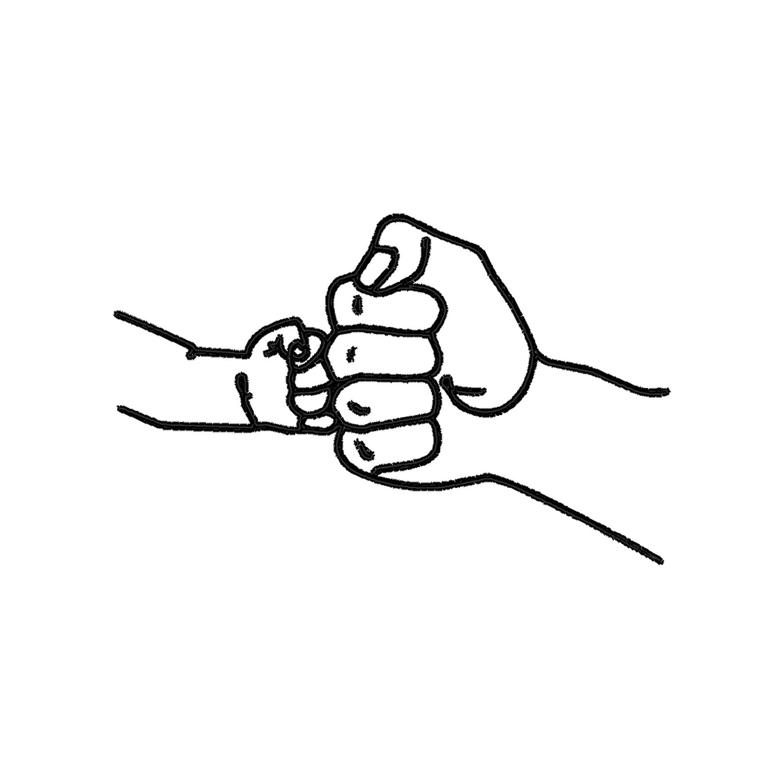 Classic Baby Embroidery Design, Child First Fist Bump Outline, Parent ...