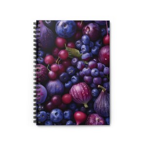 Rainbow Fruits Spiral Notebook ruled Line Colorful Fruity Foodie Food ...