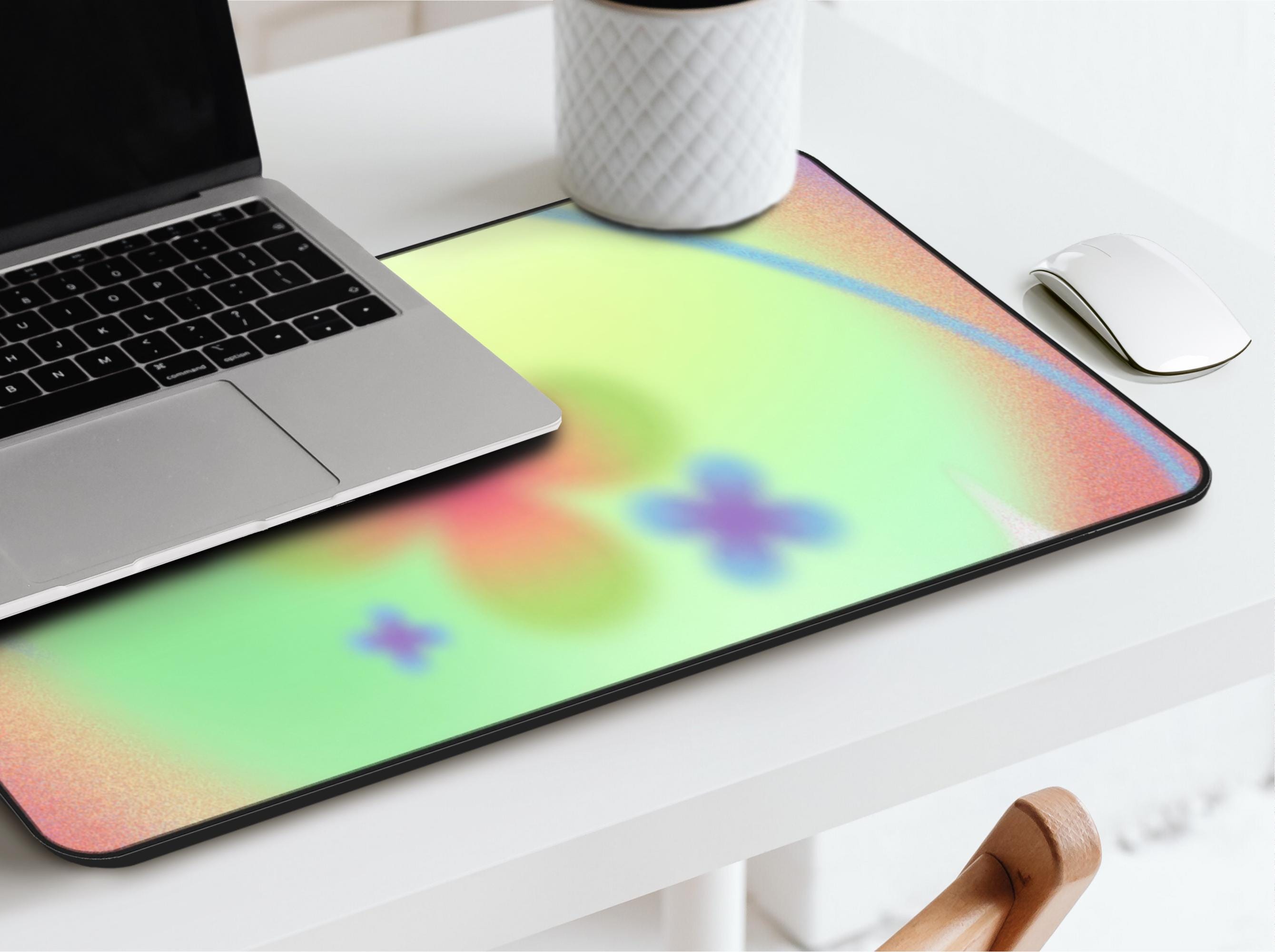 Y2K Pastel Gradient Flower Desk Mat, Soft Aesthetic, Large Deskmat - Etsy