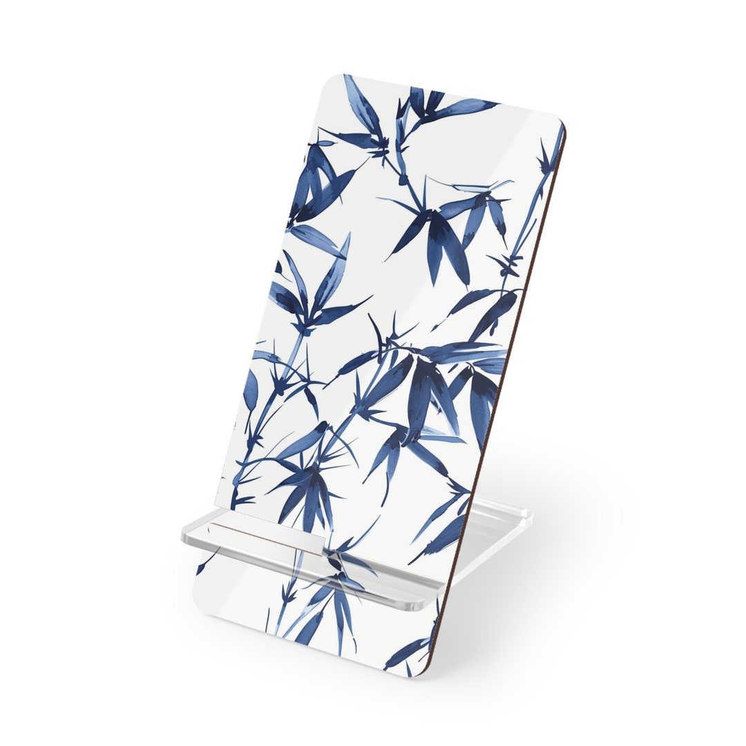 Japanese Inspired Floral Print Phone Stand Holder for All Phones Blue ...