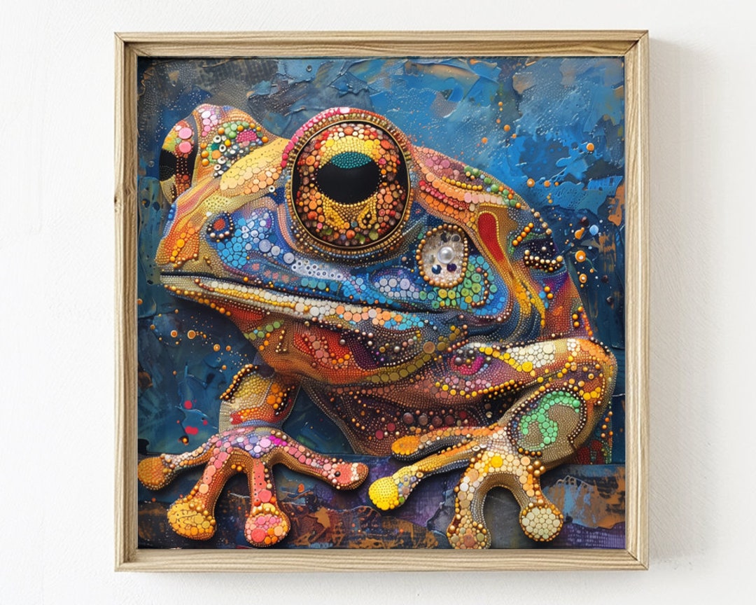 Puerto Rican Coqui Frog Art Print: Textured Animal Poster - Etsy