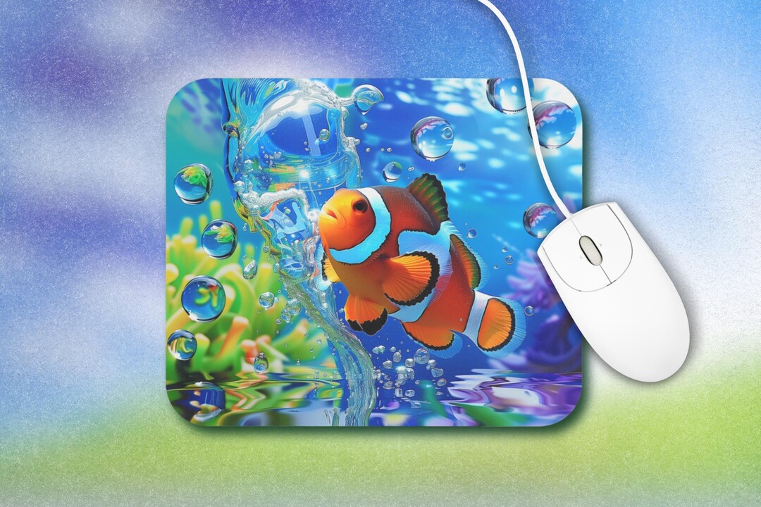 2000s Frutiger Aero Clown Fish Mouse Pad, 9"x8" Old Computer Aesthetic ...