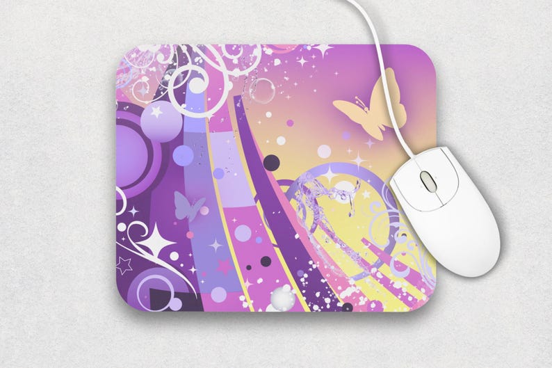 Y2K Aesthetic Mouse Pad, Vectorbloom Swirl, Computer Desk Mat - Etsy