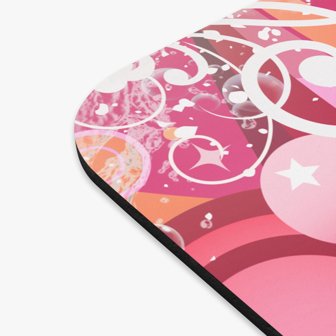 Frutiger Metro Pink and Orange Swirl Mouse Pad, 9x8 Computer Aesthetic ...