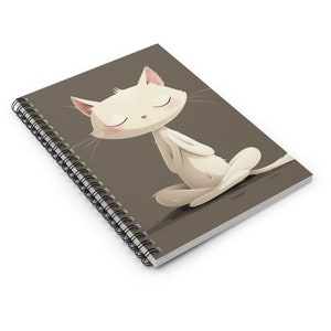 Meditating Kitty Spiral Notebook (ruled Line) - Cute Cat Animal ...