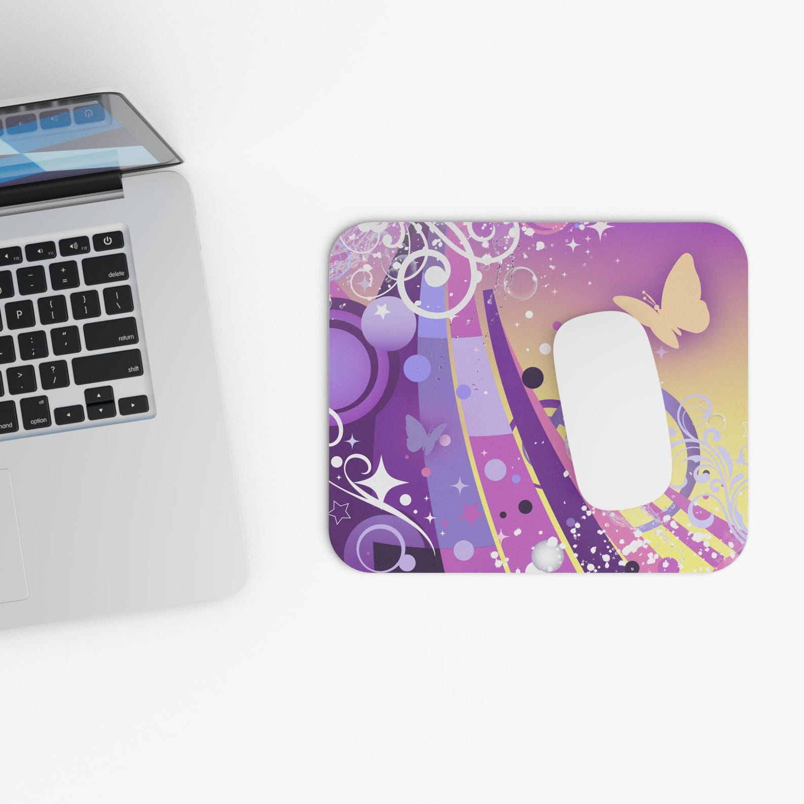 Y2K Aesthetic Mouse Pad, Vectorbloom Swirl, Computer Desk Mat - Etsy