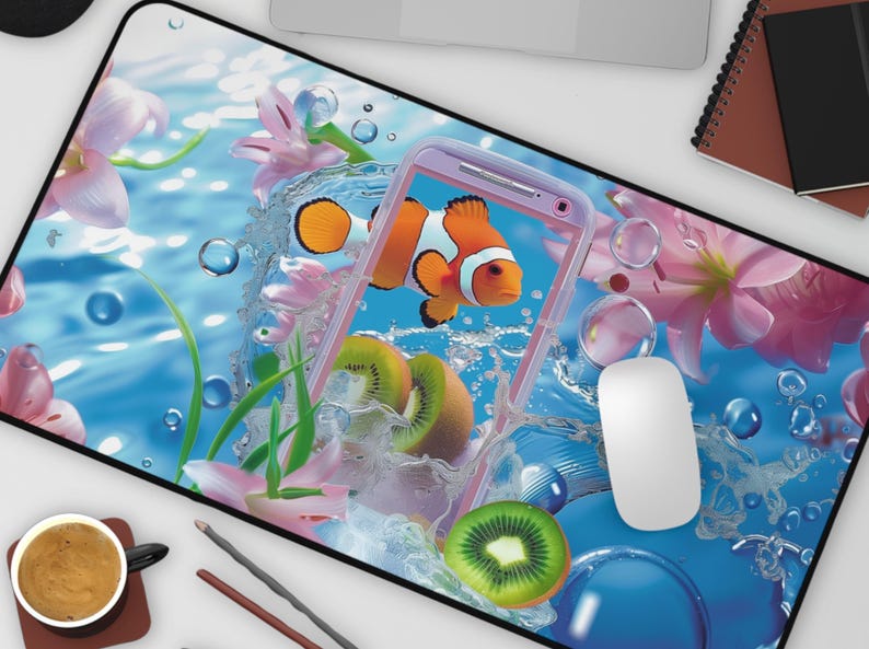 Frutiger Aero Underwater Computer Desk Mat, Vintage Nostalgic 2000s ...