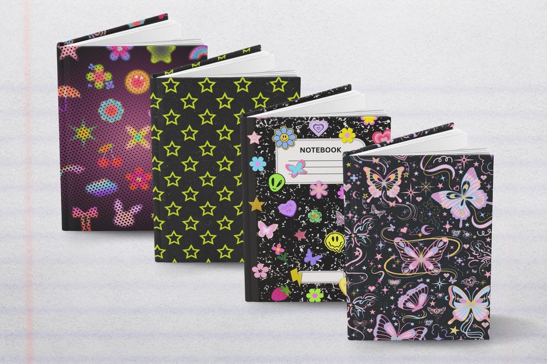 Y2K Composition Notebook: 6x8 College Ruled Hardcover Journal - Etsy