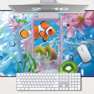 Frutiger Aero Underwater Computer Desk Mat, Vintage Nostalgic 2000s ...
