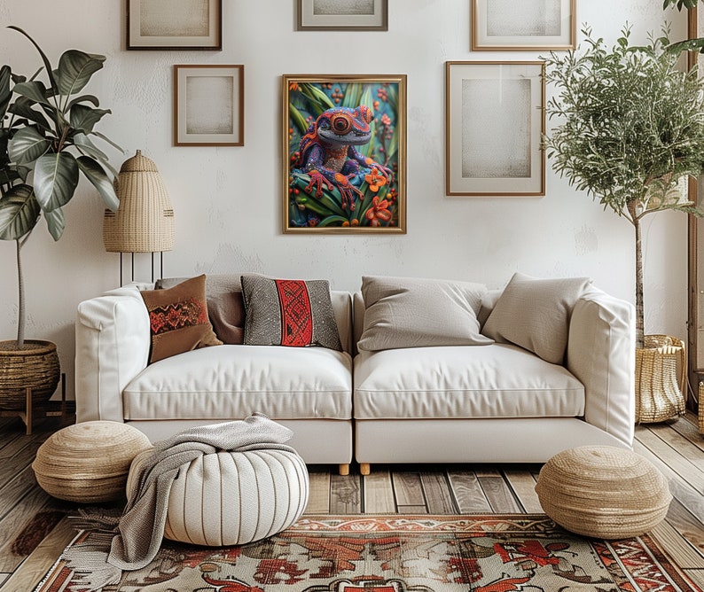 Coqui Puerto Rican Frog Photorealistic Vibrant Colorful Animal Poster ...